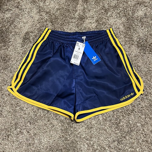 RARE adidas Originals Sprinter Short Blue Gold Satin IX3545 Women's ...