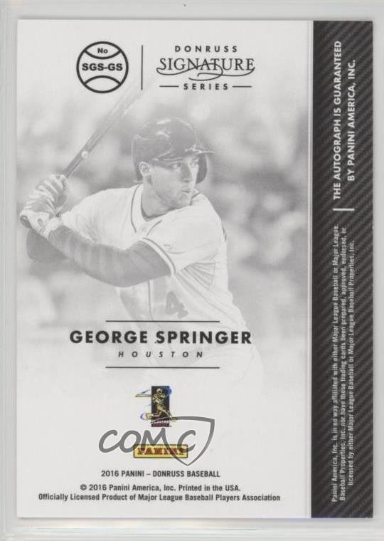 2016 Panini Donruss Signature Series Blue /199 George Springer #SGS-GS ...