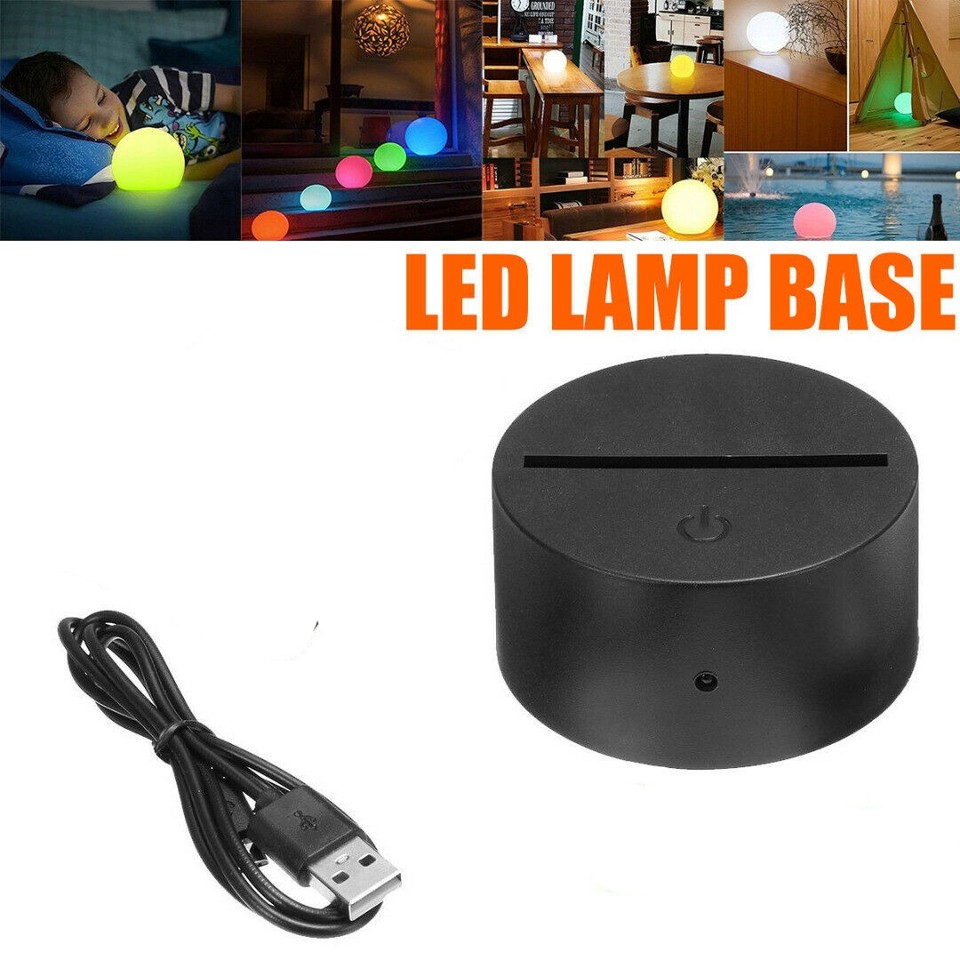 3D Night LED Lamp Base ABS Acrylic Light Show Display Stand with USB ...