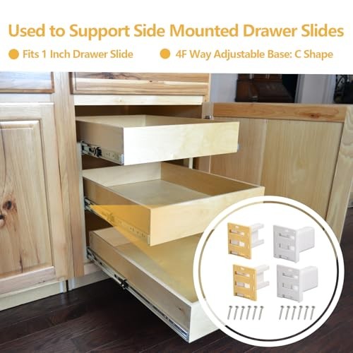 4 Pack Drawer Slide Track Brackets Rear Mount Plastic(2 Pairs) face ...