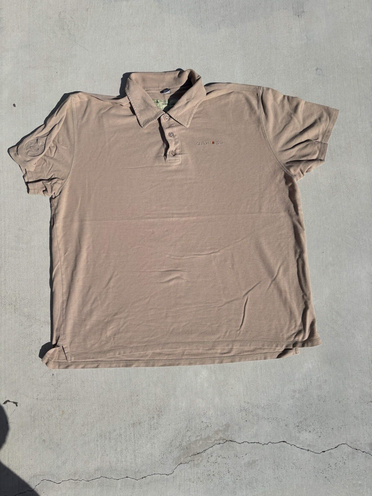 Vintage science and art Oakley tan polo shirt size XXL - Gem