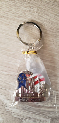 Keychain New York City Big Apple Stars Stripes Statue Liberty Brooklyn ...