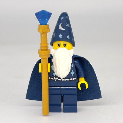 LEGO Castle Dark Blue Wizard Minifigure BAM Merlin Magician Knight ...