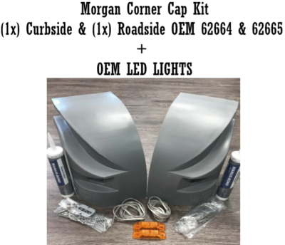 Morgan Corner Cap Kit -1x Curbside & 1x Roadside 62664 62665 + 2x LED ...