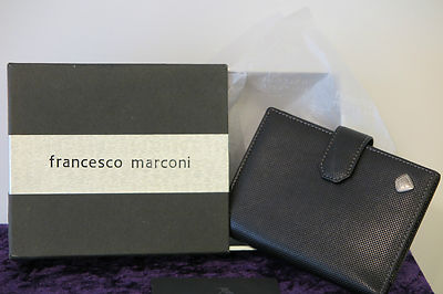 NWT Francesco Marconi Black Pebble Grain Leather "Quadretti Nero ...