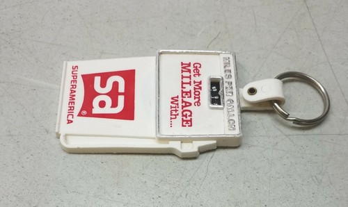 SuperAmerica Vintage Gas Pump Fuel Mileage Economy Calculator Keychain ...