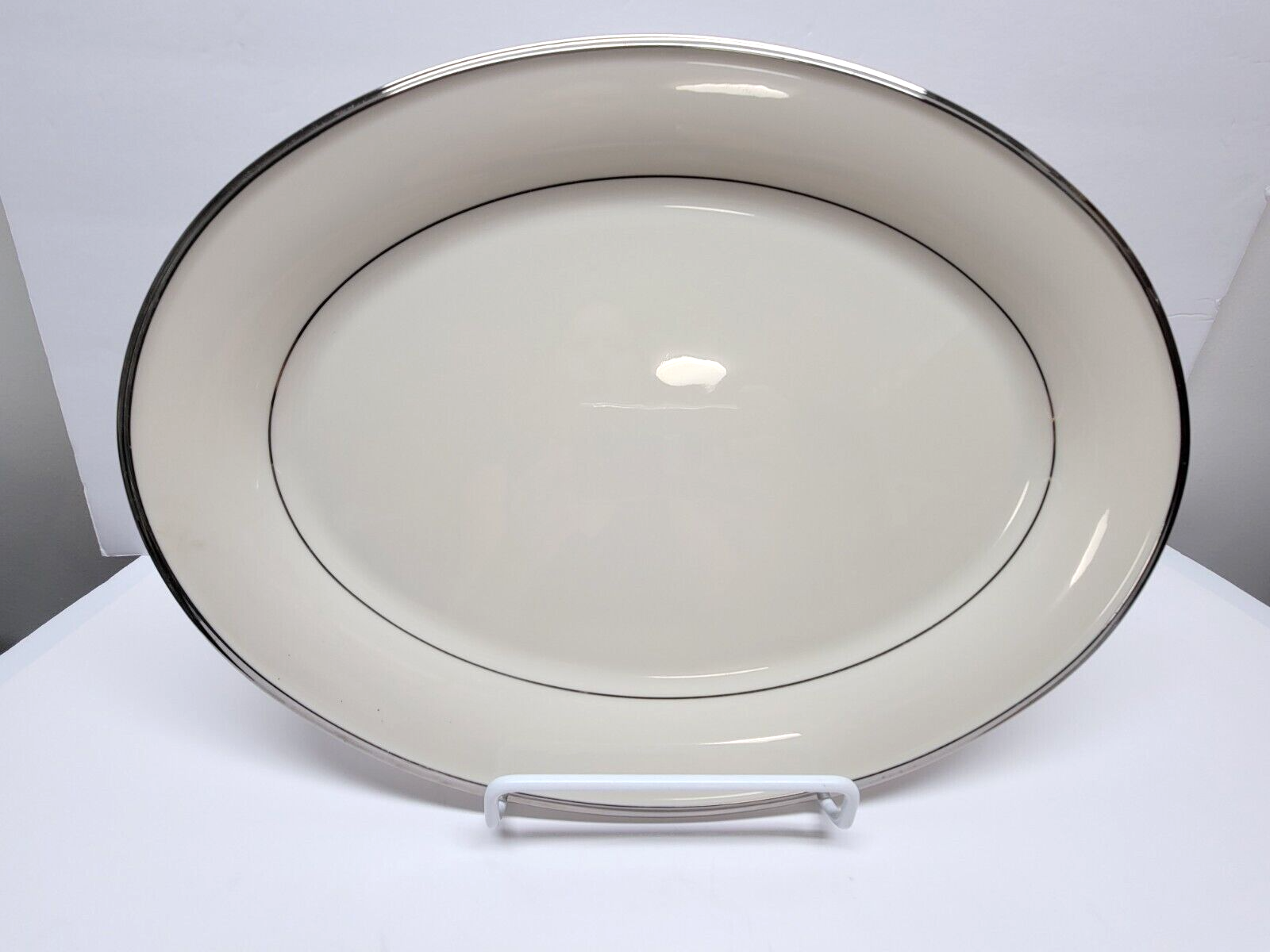 Lenox Solitaire Platinum 16" Oval Serving Platter Ivory Dimension ...