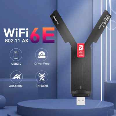 WiFi 6E USB WiFi Dongle USB3.0 WiFi Adapter Wifi 6 Network Card for Win ...