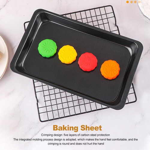 Crimping Bakeware Baking Sheet Carbon Steel Cookie Pan Non Stick Easy ...