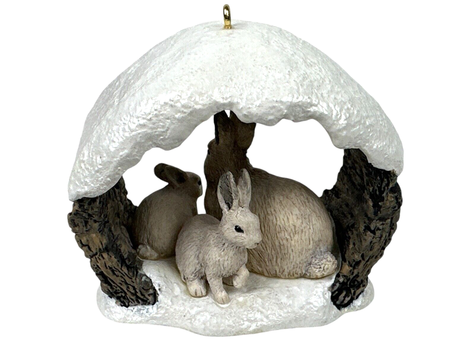 Hallmark Holiday Ornament "Snowshoe Rabbits in Winter" 1997 Mark Newman ...