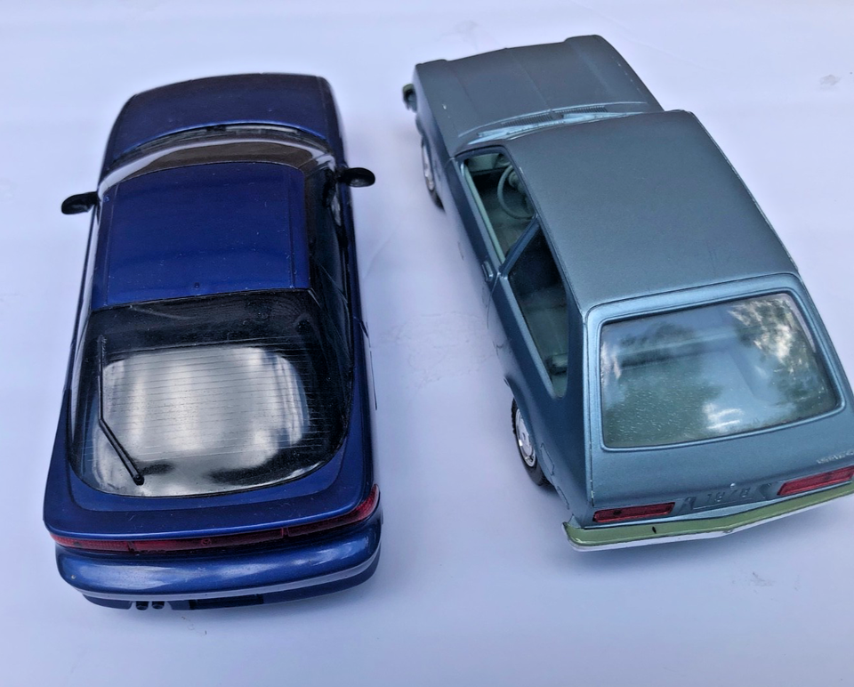 2 Chevette promo cars Chevorlet 1978 silver & 1991 limite edition Navy ...