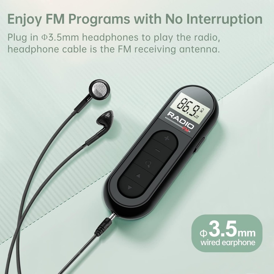 Mini Digital Portable Pocket LCD FM Radio Stereo USB Rechargeable w ...