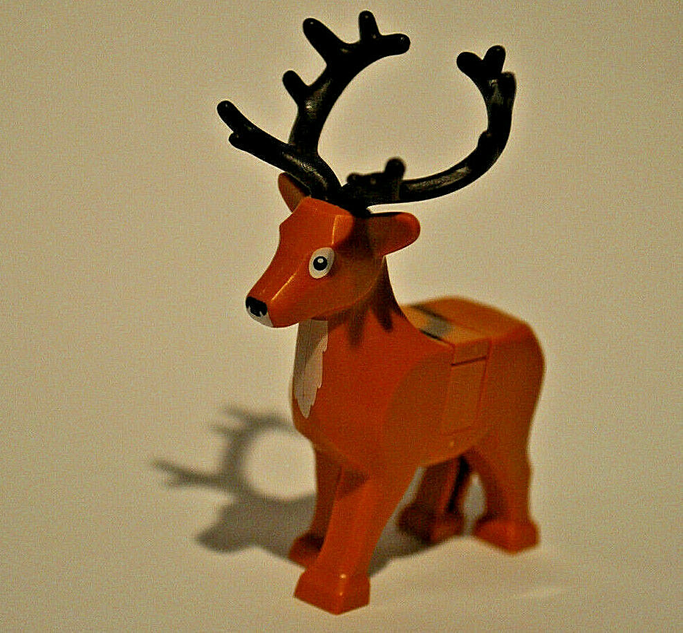 LEGO - 1X DEER WITH DARK BROWN ANTLERS/REINDEER/STAG/ANIMAL/FOREST ...