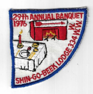 OA 334 Shin-Go-Beek 1976 29th Annual Banquet eX1976-2 RBL Bdr. TWAC ...