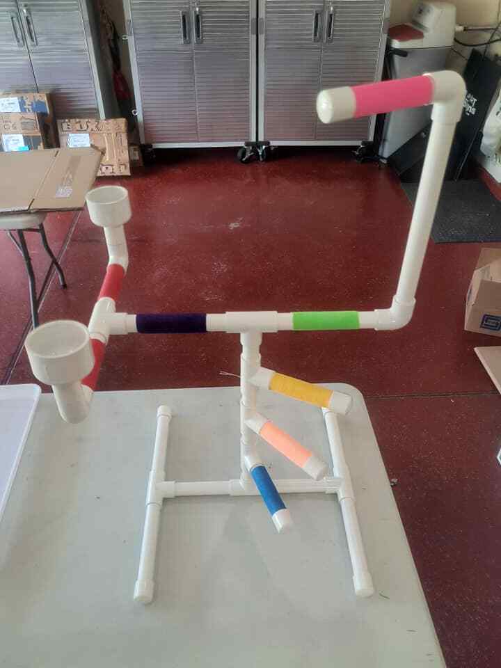 Large 3/4" PVC Parrot Perch Play Gym Stand Birds Love Them! | eBay