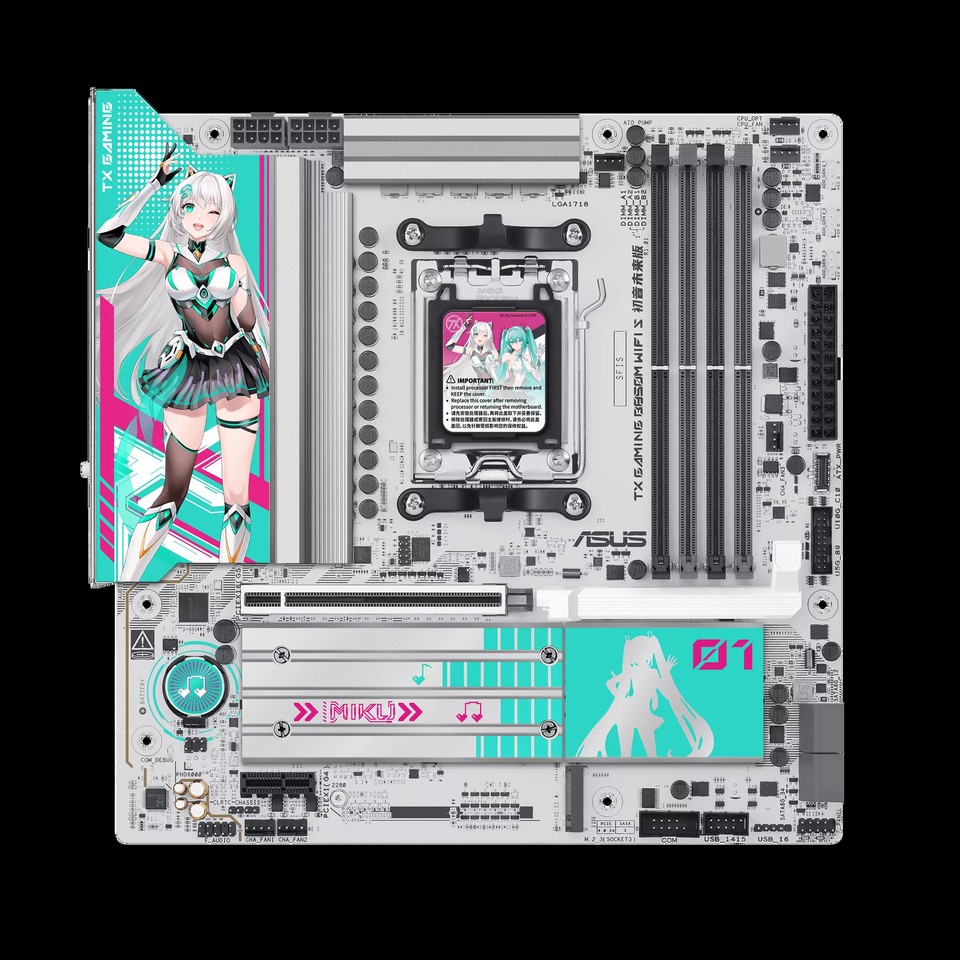 ASUS TX GAMING B850M WIFI S HATSUNE MIKU EDTION Socket AM5 DDR5 ...