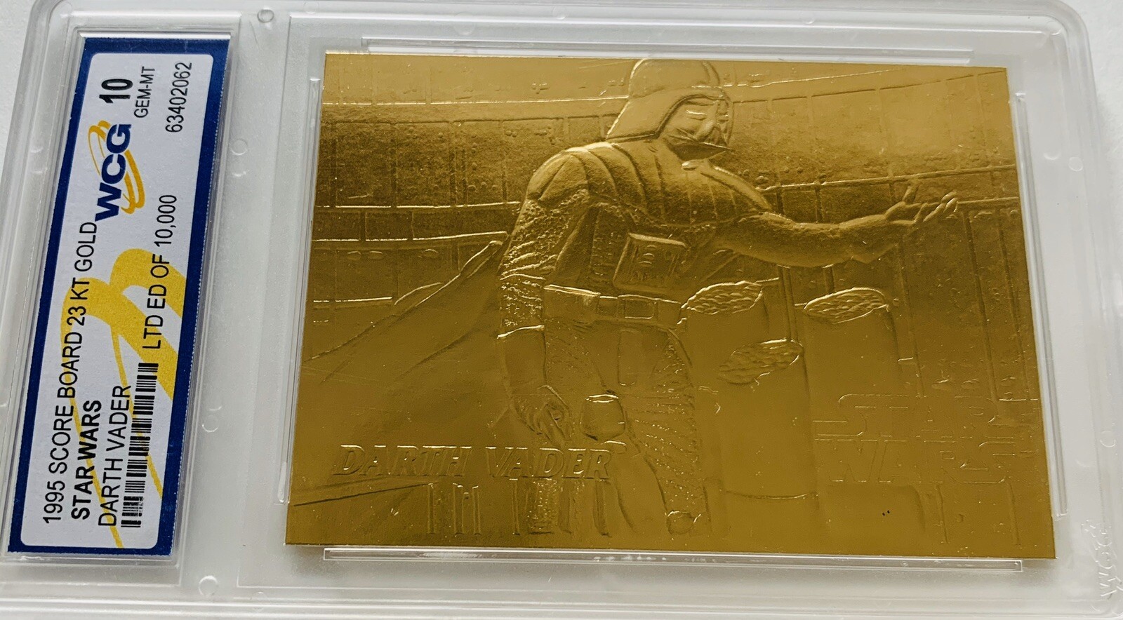 1996 Score Board 23KT Gold Star Wars WCG Graded 10 Gem Mint Set of 7 ...