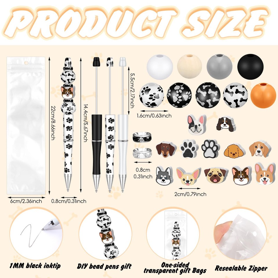 197 Pcs DIY Pens Making Kit Include 24 Pcs Plastic Beadable Pens ...