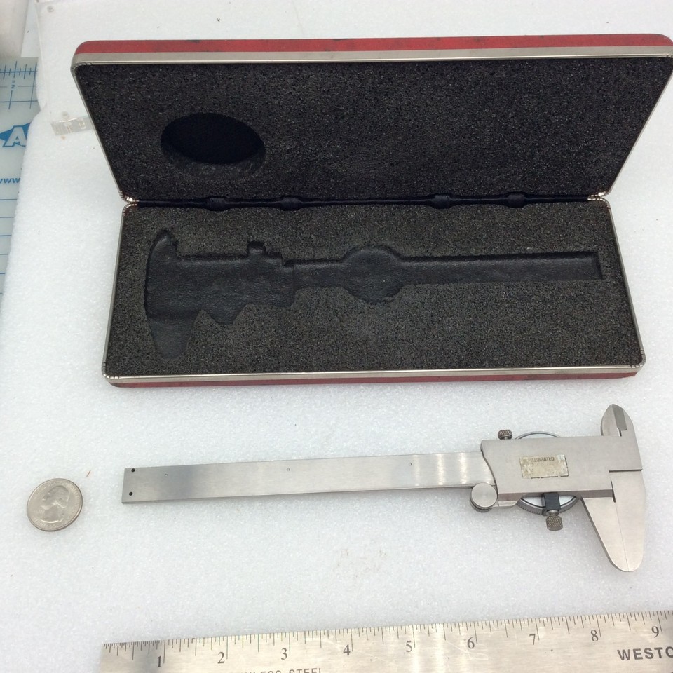Starrett 6” Dial Caliper No. 120 Hardened Stainless Steel Original Case ...