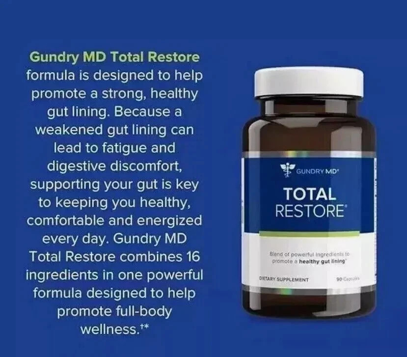 Gundry MD Total Restore - Gut Health & Lining Support (90 Caps) - New ...