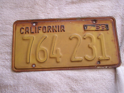 Vintage 1956 California License Plate 764231 Trailer | eBay UK