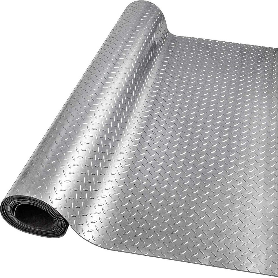 5x12ft Garage Floor Tile Floor Mat Non-Slip Diamond Roll Trailer ...