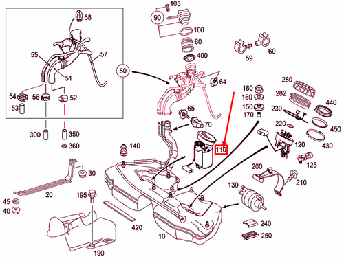 MERCEDES W209 CLK 270cdi in Tank Fuel Pump A2034702394 for sale online ...
