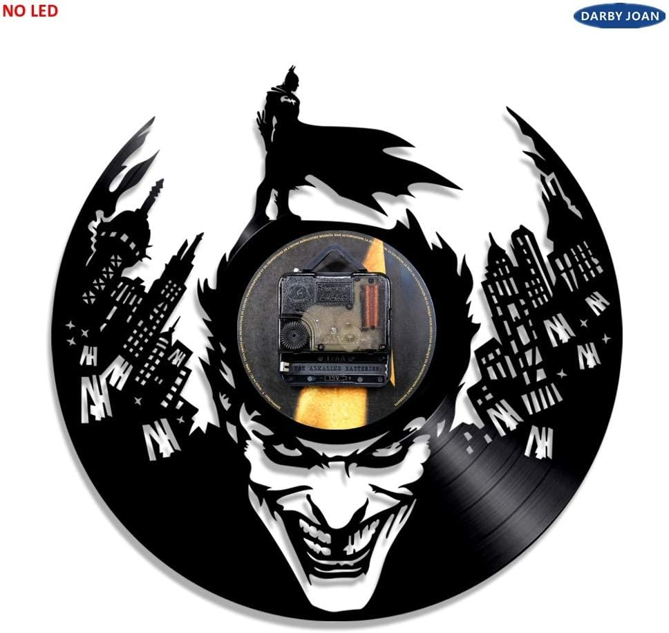 Joker Gotham City Led Vinyl Wall Clock Wall Lighting Color Change ...