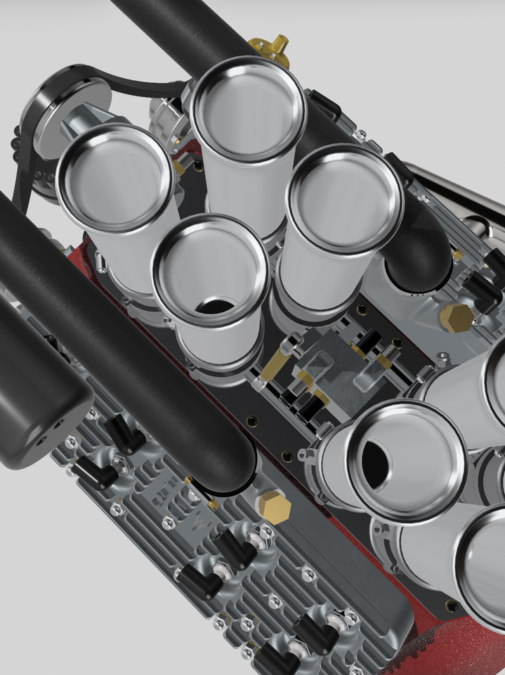 Ford Flathead Stacked Injection Twin Spark Engine - 1/24 - 3D Printed ...