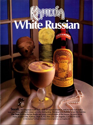 Kahlua White Russian Original Vintage Print Ad | eBay