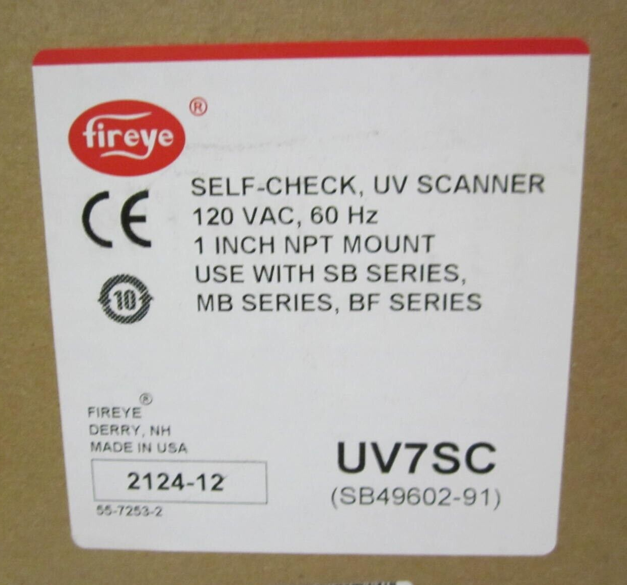 FIREYE UV7SC UV Scanner | eBay