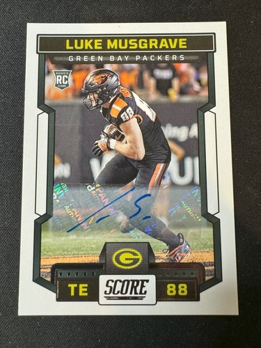2023 Panini Score LUKE MUSGRAVE Auto RC Card # 340 Green Bay Packers | eBay