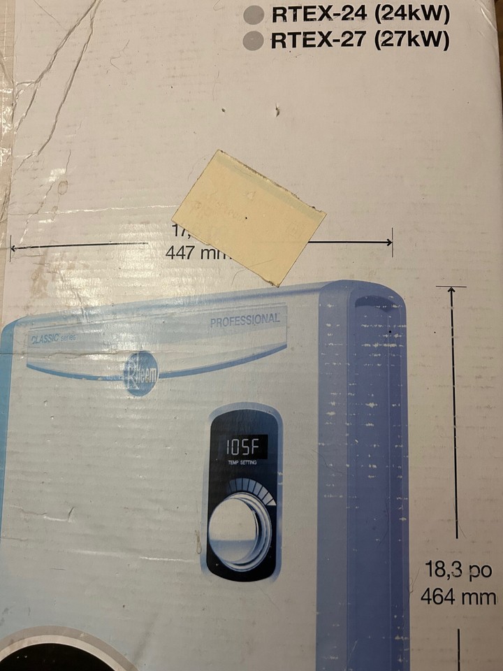 Rheem RTEX-24 24kW 240V Electric Tankless Water Heater, Gray NEW!! | eBay