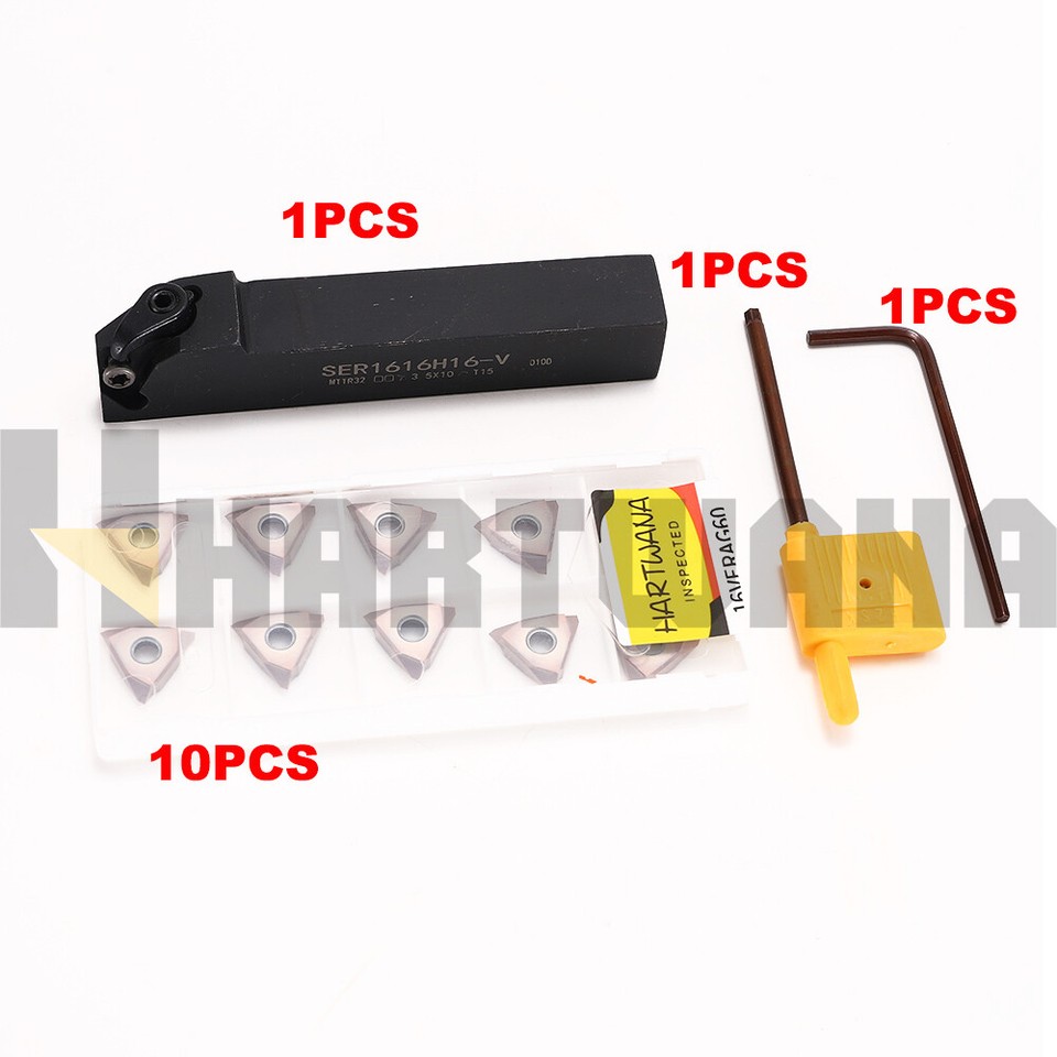 Indexable Threading Turning Tool Holder 16mm 60 Degree Carbide Inserts ...