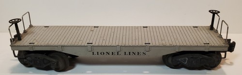 1946-1948 Lionel Toy Trains Lines Pipe Flat Train Car 2411 Metal Gray ...