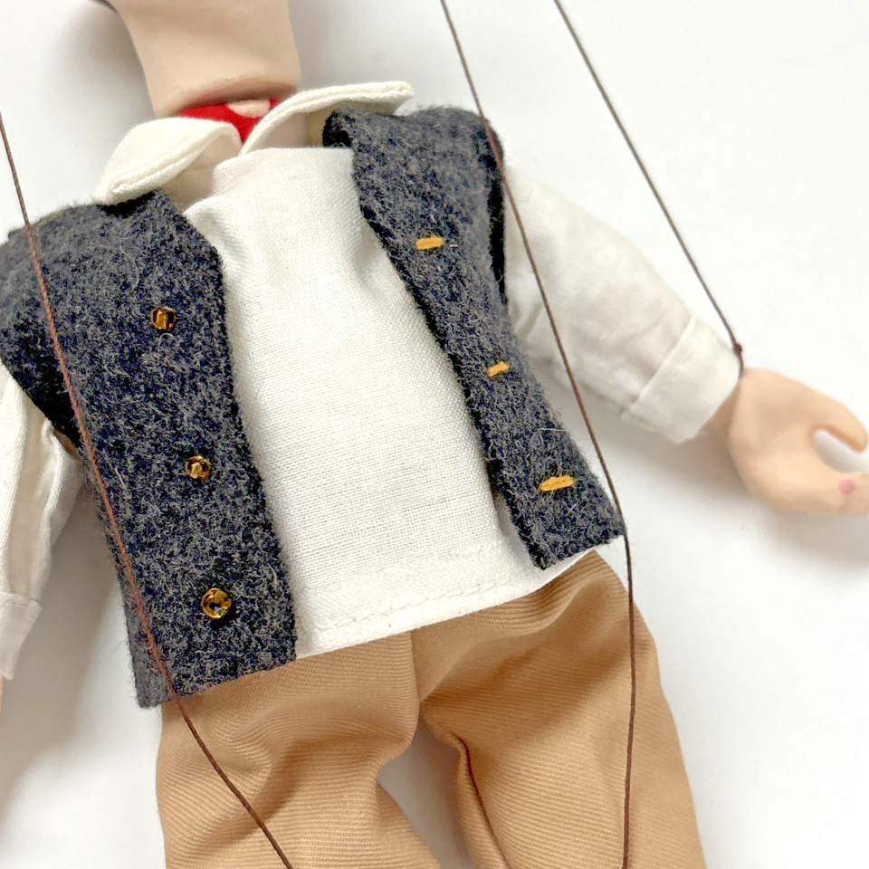 Vintage Czech Mime Marionette Puppet Handmade Artisan Ceramic Head ...