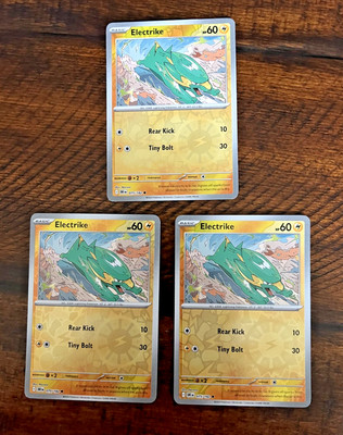 LOT x3 - #75 Electrike RH REVERSE HOLO Pokemon TCG S&V Destined Rivals ...