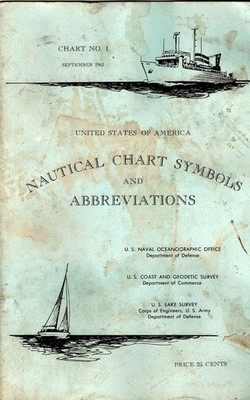 1963 Nautical Chart Symbols and Abbreviations US Naval Oceanographic ...