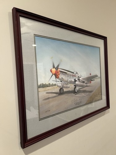 Chuck Yeager Aviation Lithograph By John Ficklen P-51D Mustang Signed ...