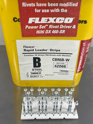Flexco CBR6B-W Rapid Loader Rivet Strips Size B White 42066 (768 Rivets ...
