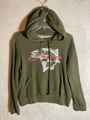 RealTree Sweater Womens Medium Army Green Pink Hoodie Fishing Shirt | eBay