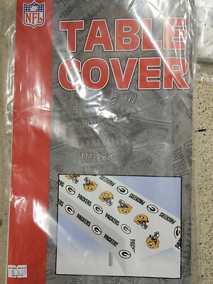 Party Table Cloth Cover Plastic Official Washable 54" X 108" Green Bay ...