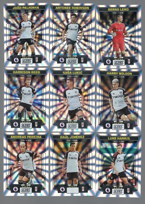 PANINI PREMIER LEAGUE SCORE 2023/24 - FULHAM - COMPLETE LASER TEAM SET ...
