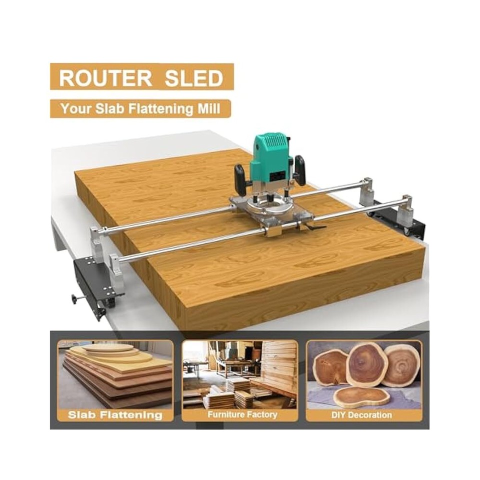 Router Sled for Wood Flattening, Heavy,Duty Steel, 48 Inch Adjustable ...