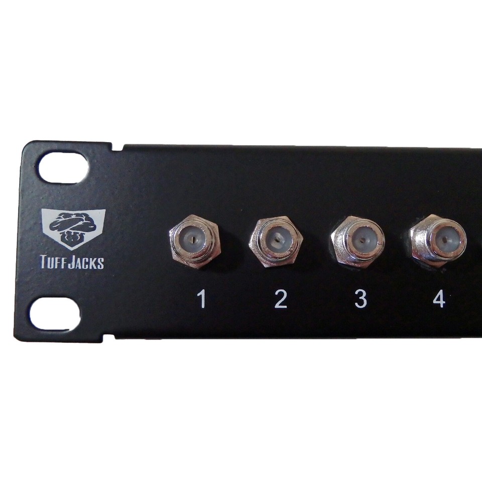 24 Port 1 GHz Coaxial Patch Panel F-Type 1U with 1RU Hinged Wall ...