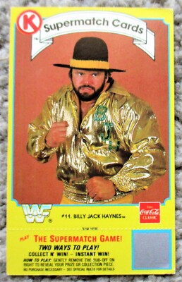 BILLY JACK HAYNES 1987 WWF Circle K Supermatch Cards #11 UNSCRATCHED ...