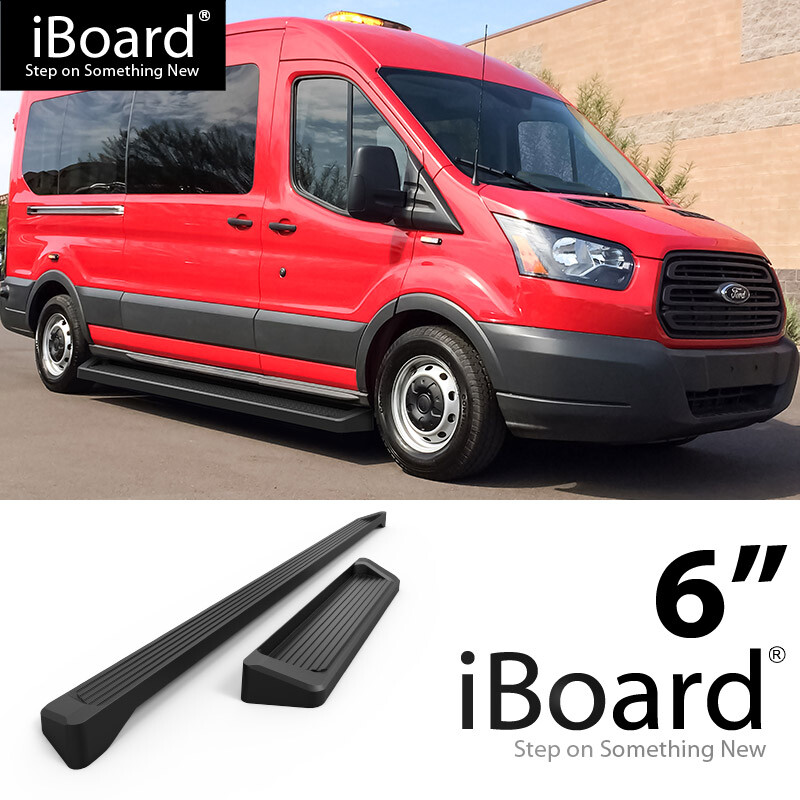 APS Running Board Step 6in Aluminum Black Fit Ford Transit Full Size ...
