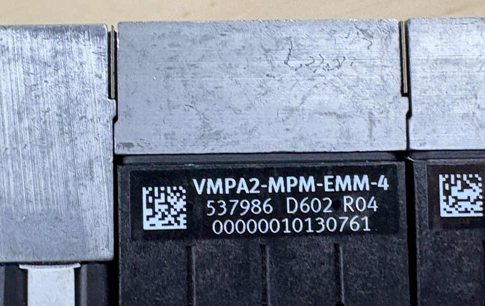 Festo VMPA-KMS1-24-5 Valve Bank, (3) 537960, MPA-MPM-VI, VMPA2-MPM-EMM ...