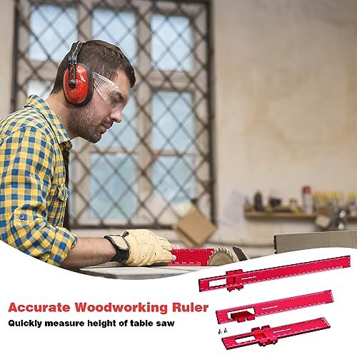 Woodworking Ruler 3Pcs 6/8/12 Inch Slide Rule Precision Ruler ...