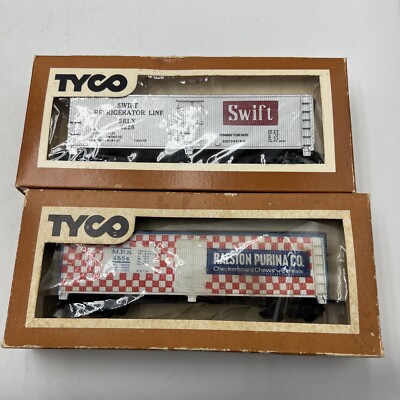 TYCO HO SCALE ADVERTISING BOXCAR LOT OF 2 - SWIFT 4226 & RALSTON PURINA ...